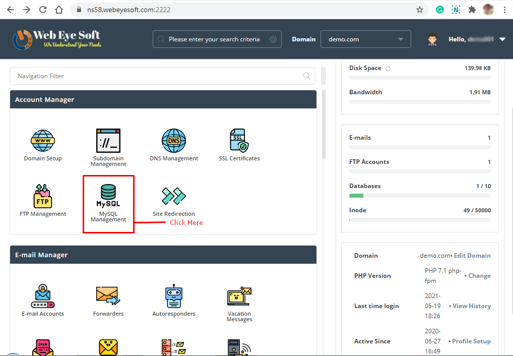How to Change User Password for a Database in DirectAdmin – Support – Knowledge Base | Web Eye Soft
