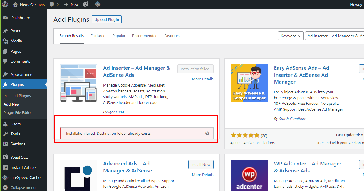How to solve the plugin that already exists in WordPress? – Support – Knowledge Base | Web Eye Soft
